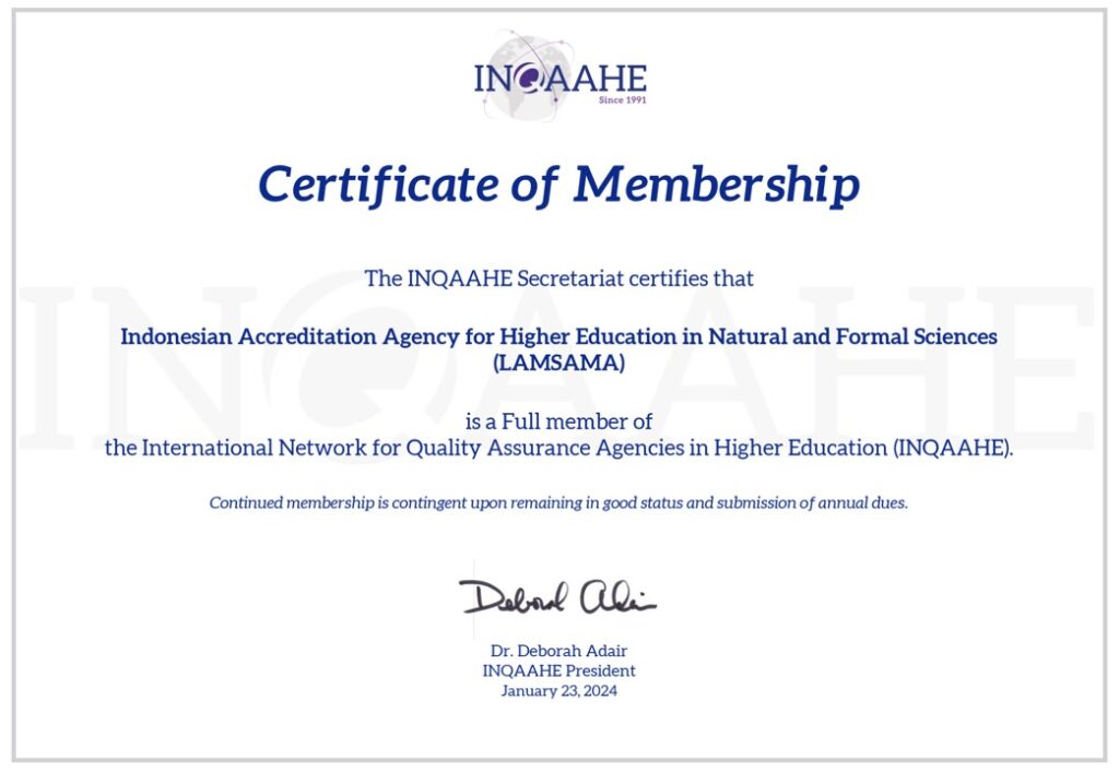 LAMSAMA Officially Joins International Accreditation Association INQAAHE